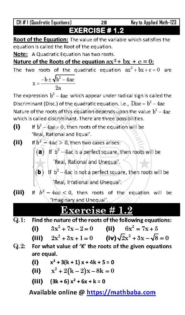 Exercise 1 2 MATH 123 Exercise 1 2 MATH 123
