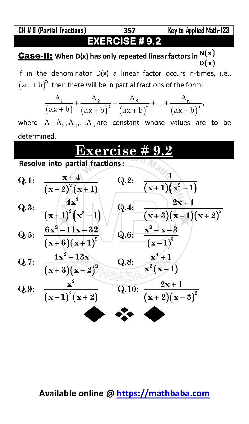 Exercise 9.2 | Math 123